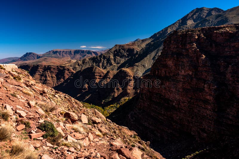 Landscape of the High Atlas Mountains, Morocco Stock Image - Image of ...