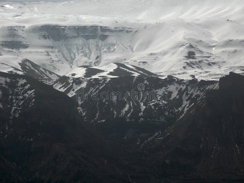 A Landscape of High Mountains at the End of the Winter Stock Photo ...
