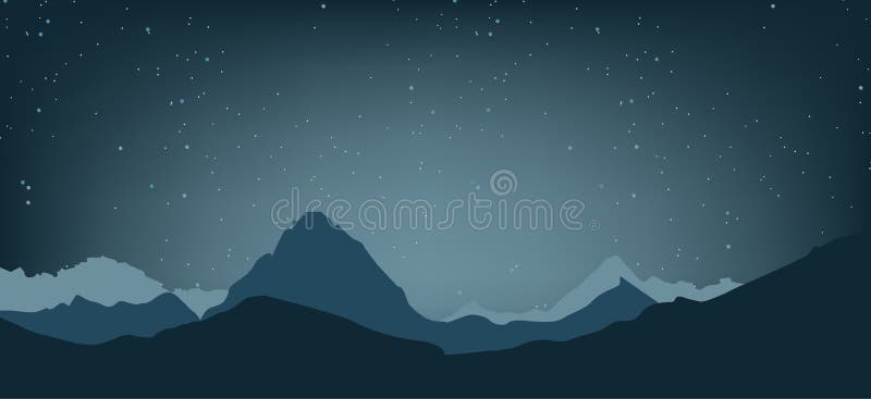 Landscape of the Highlands. the Night Sky and the Mountains Stock ...