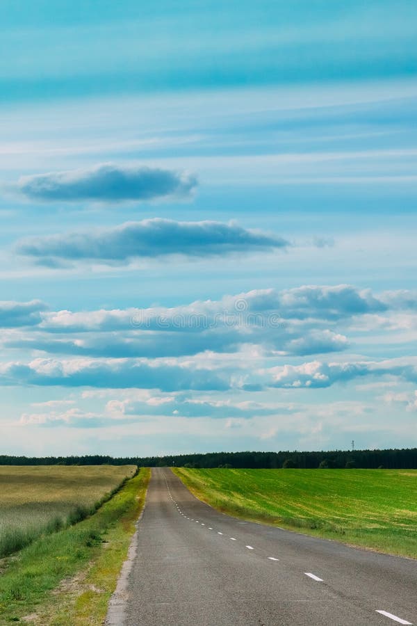 Landscape with Highway and Sky Stock Photo - Image of blue, country ...