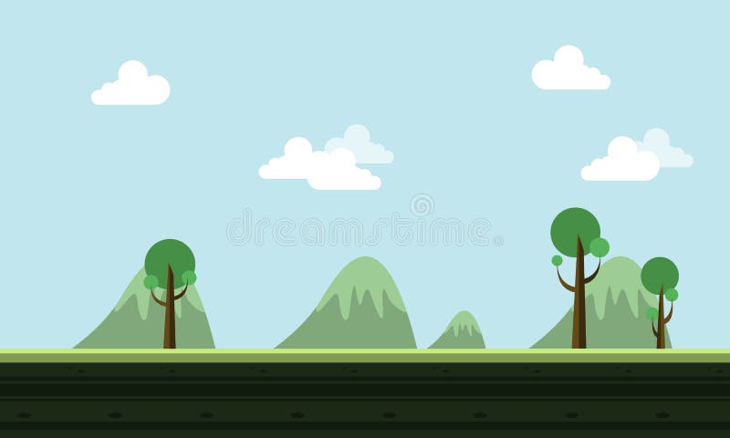 Landscape Hill Cartoon Style Game Background Stock Vector ...