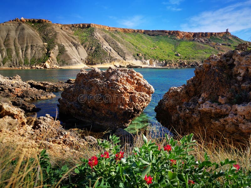 Landscape of Hills Covered in Greenery Surrounded by the Sea Under the ...