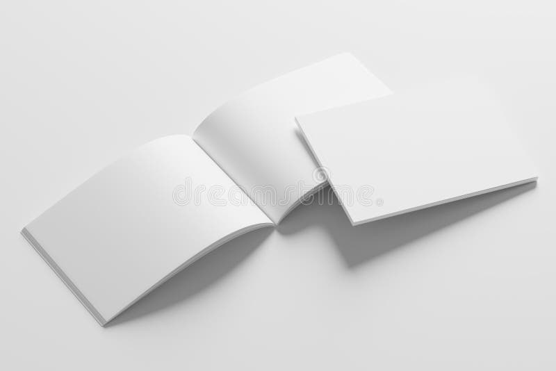 A4 Landscape Horizontal Magazine Brochure 3D Rendering White Blank ...