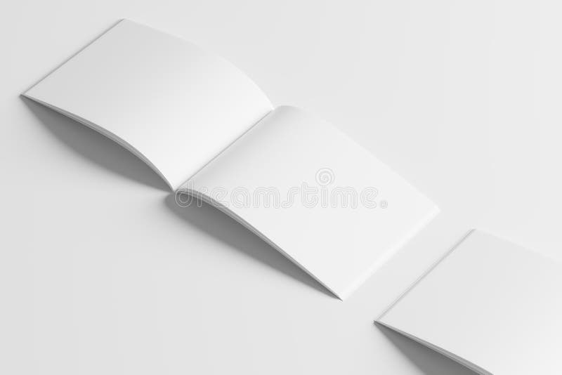 A4 Landscape Horizontal Magazine Brochure 3D Rendering White Blank ...