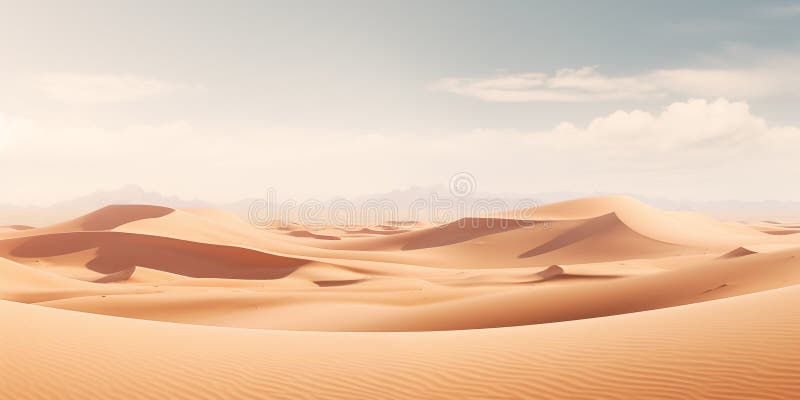 Landscape of a Hot Desert with Sand Dunes Stock Illustration ...
