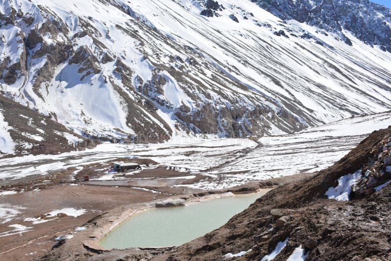 Landscape of Hot Spring in Chile Stock Photo - Image of snowfall ...