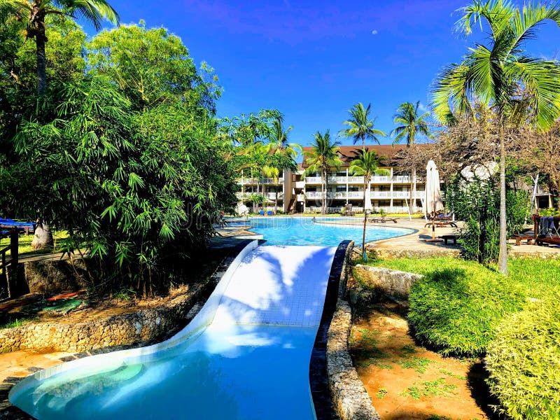 Landscape of hotel front stock photo. Image of coast - 167580604