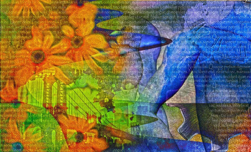 Landscape and human nature stock illustration. Illustration of ...