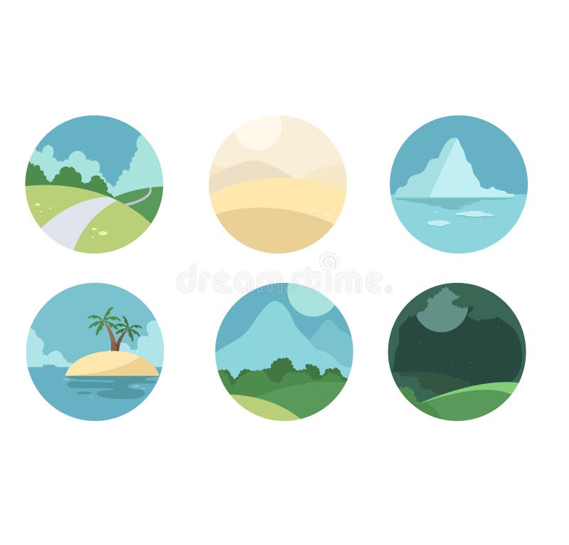 Landscape icon stock vector. Illustration of sunny, road - 75416813