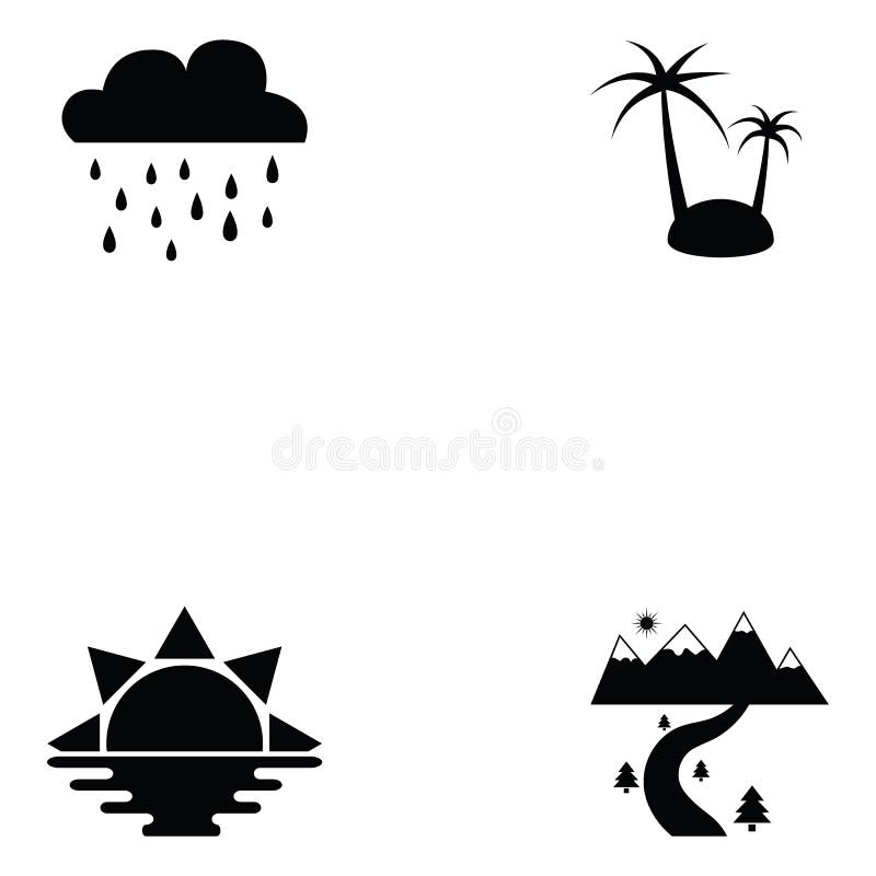 Landscape icon set stock vector. Illustration of design - 122785134