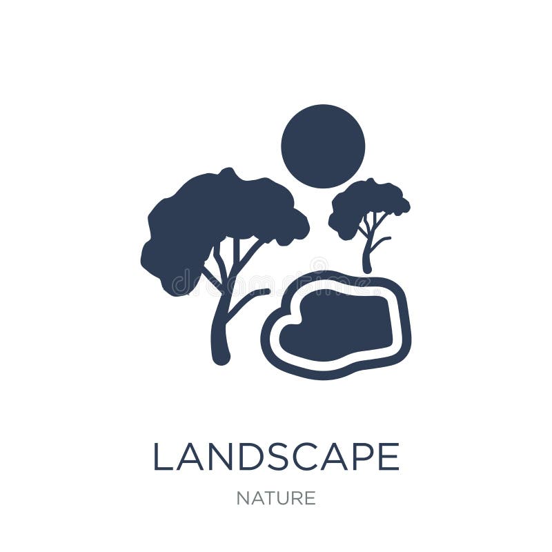 Landscape Icon. Trendy Flat Vector Landscape Icon on White Background ...