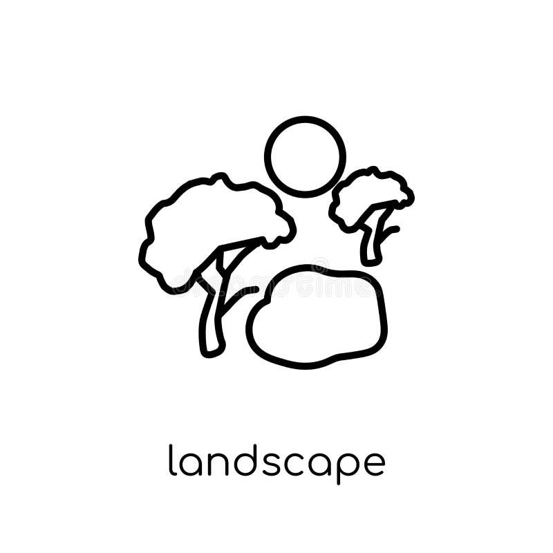 Landscape Icon. Trendy Modern Flat Linear Vector Landscape Icon Stock ...