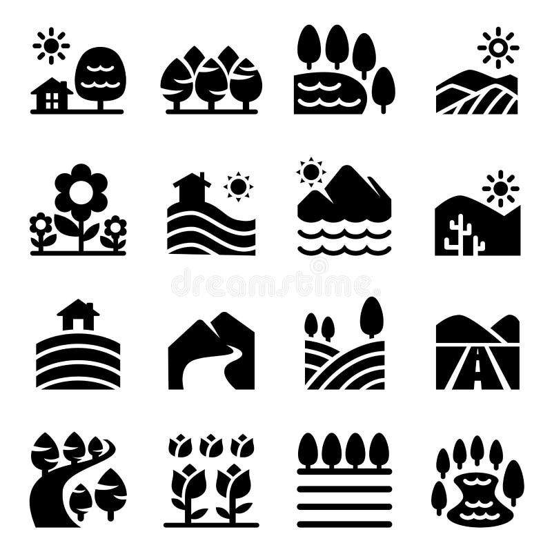 Water Icon Set in Thin Line Style Stock Vector - Illustration of ...