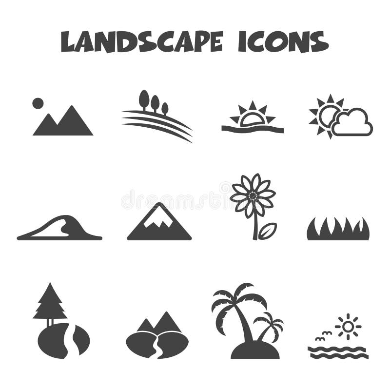 Landscape icons stock vector. Illustration of hill, country - 41211037