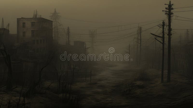 Dark days in a dystopia stock illustration. Illustration of screenshot ...