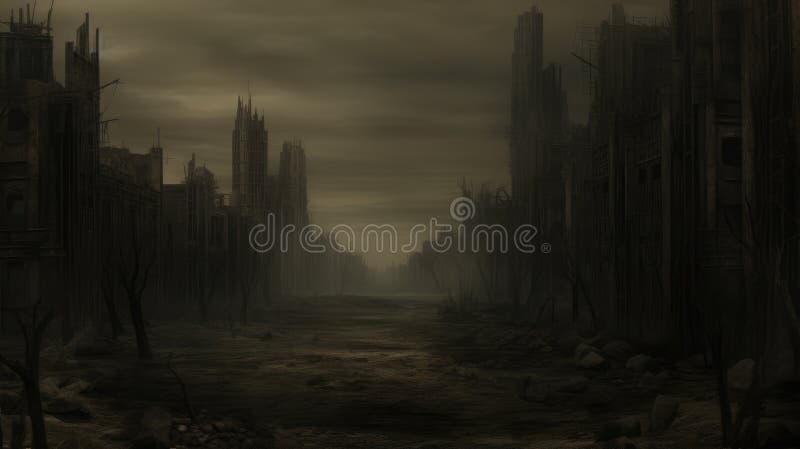 Dark days in a dystopia stock illustration. Illustration of wallpaper ...