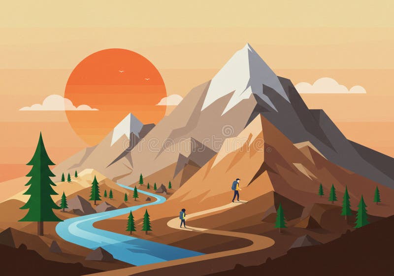 Large Angular Mountains Stock Illustrations – 317 Large Angular ...