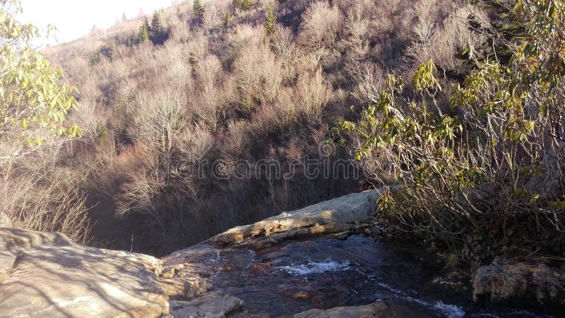 Landscape Image of a Drop Off with a Waterfall Running Off the Edge ...