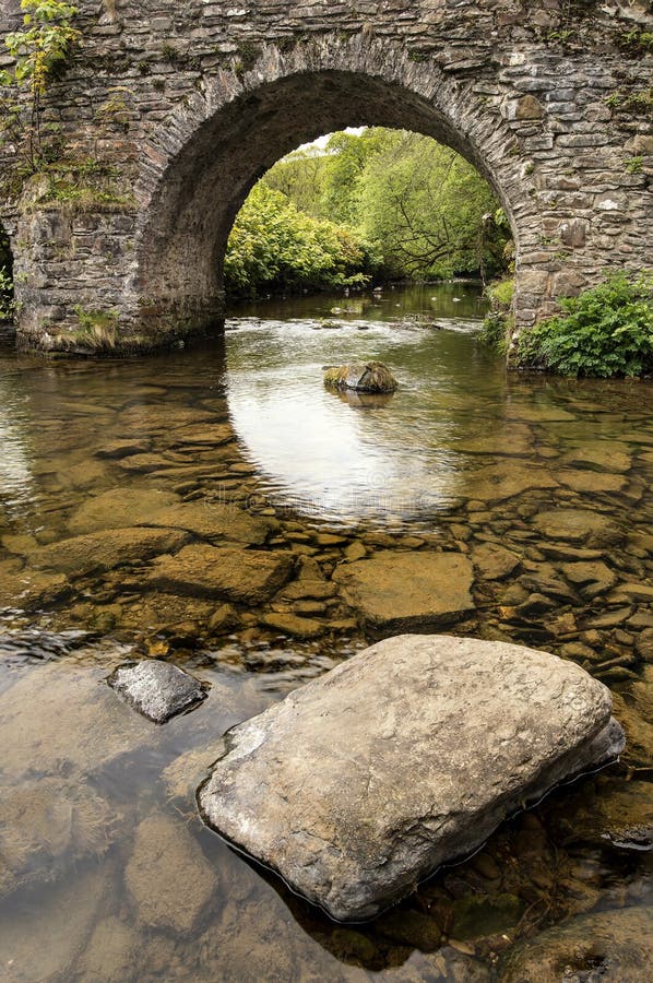 Landscape Image of Medieval Bridge in River Setting in English C Stock ...