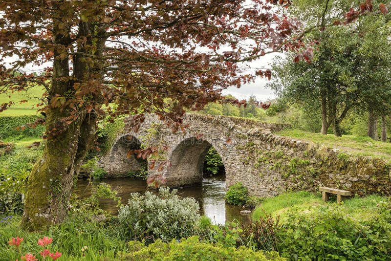Landscape Image of Medieval Bridge in River Setting in English C Stock ...