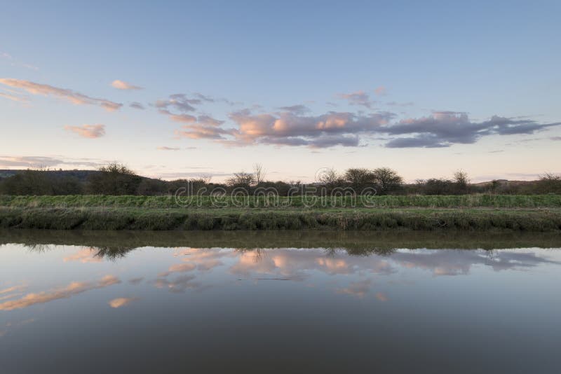 Landscape Image of River and Bank on Early Summer Evening Stock Image ...