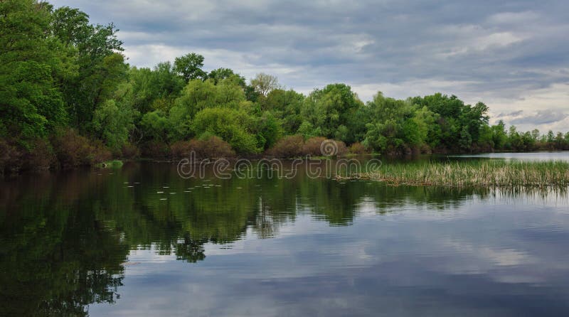 Landscape with the Image of River Side Stock Photo - Image of cloud ...