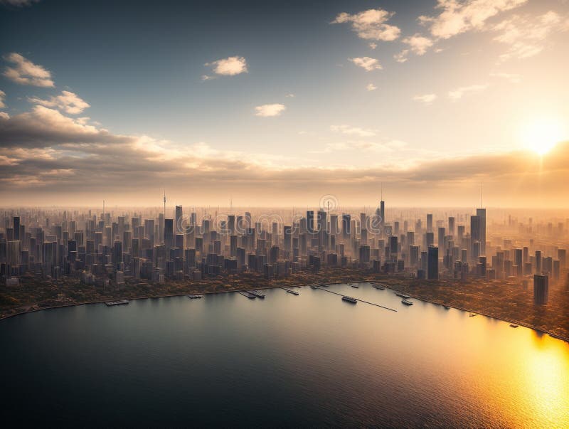 Urban Skylines Use Leading Lines Made with Generative Ai Stock ...