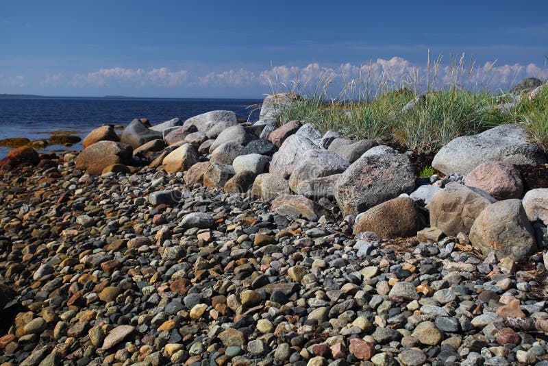 Landscape with the Image of White Sea Beach Stock Image - Image of ...