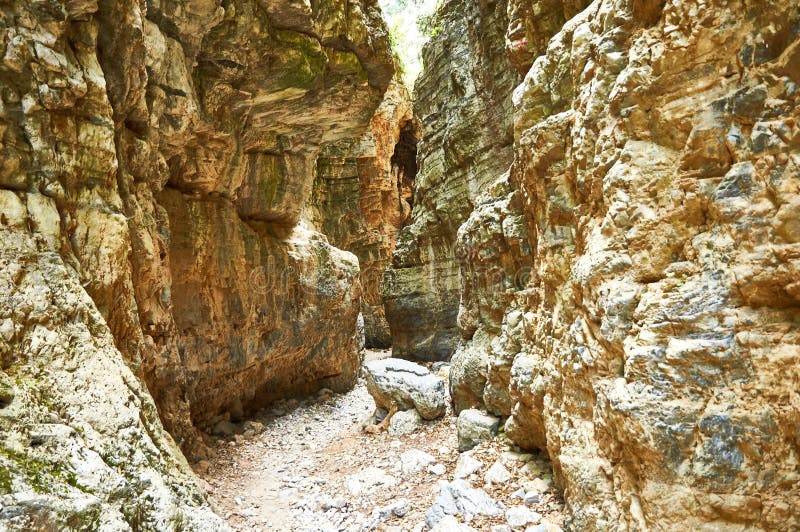 Imbros Canyon in Crete, Greece Stock Image - Image of crete, landscape ...