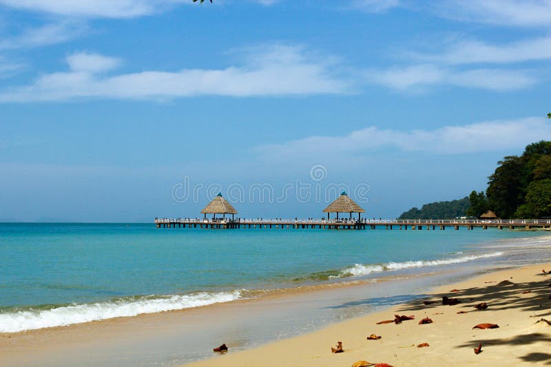 Landscape on Independence Beach, Sihanoukville, Cambodia Stock Photo ...