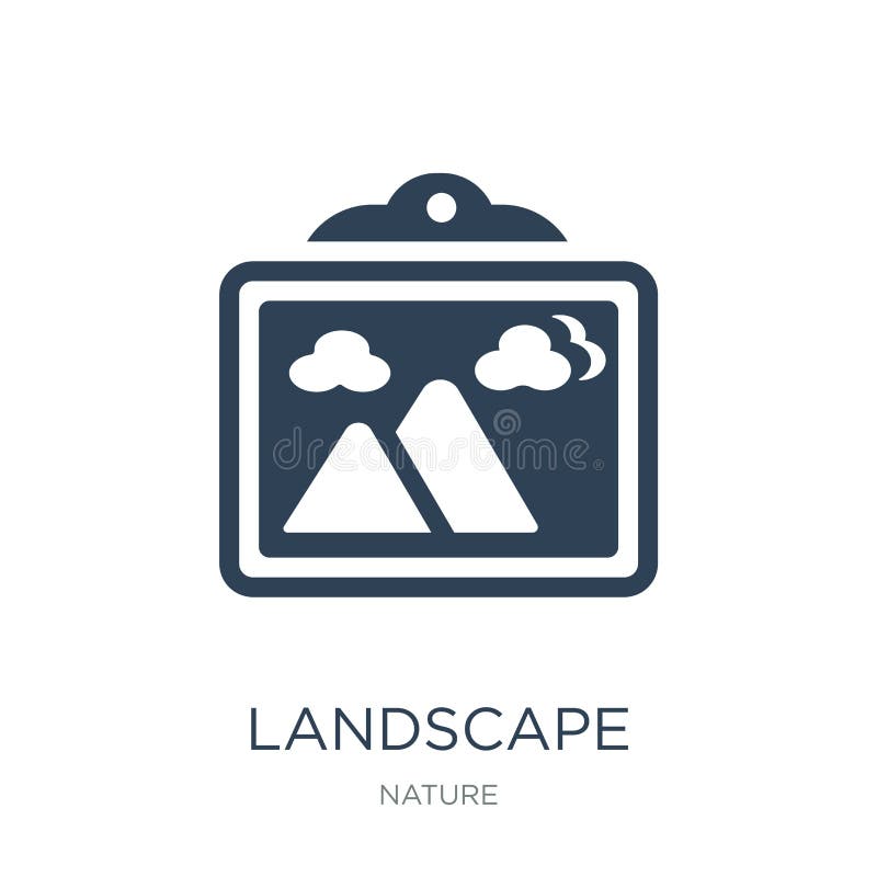 Landscape Inside Frame Icon in Trendy Design Style. Landscape Inside ...