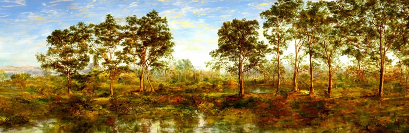 An Landscape Inspired by Old Master Art Painters Stock Illustration ...