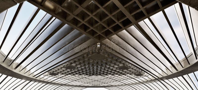 Landscape of an Interwoven Mesh Expanded Steel Ceiling in the Daylight ...