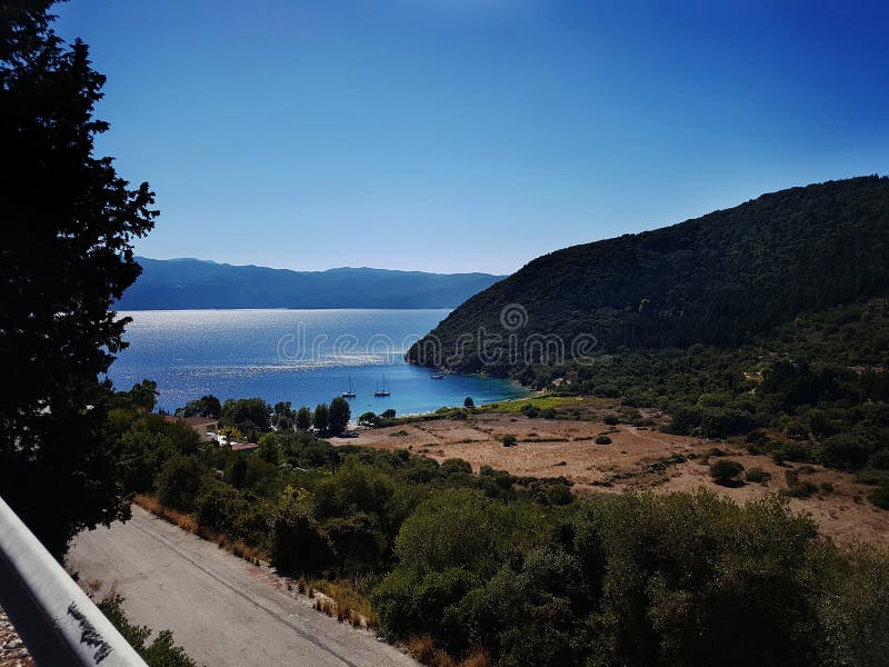 Landscape on the Island of Ithaca Stock Photo - Image of architecture ...