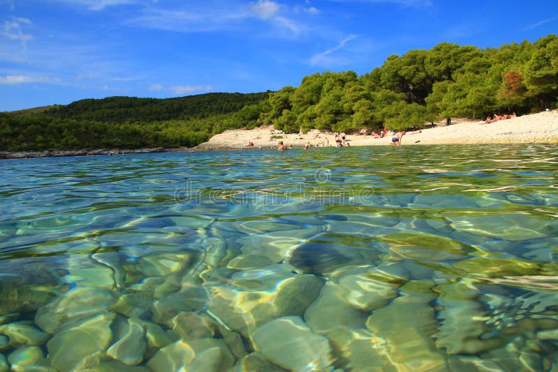 The Landscape of the Island of Vis, Rocky Beaches Stock Image - Image ...