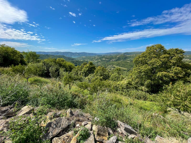 Landscape in Istria in Croatia Summer Stock Image - Image of mountain ...