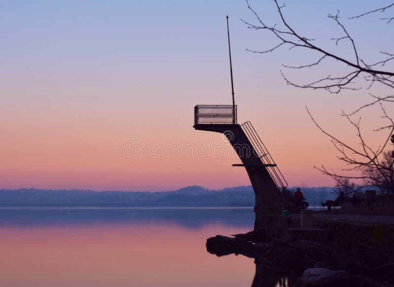 Landscape of an Italian Lake at Sunset Stock Photo - Image of trip ...