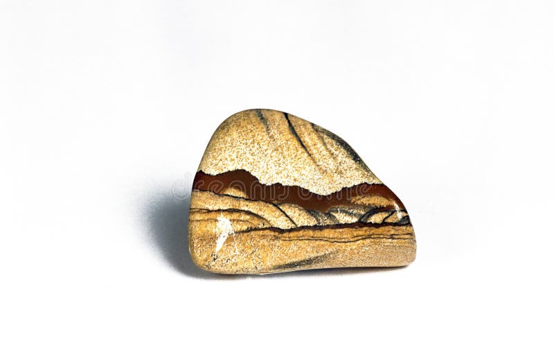 A Landscape Jasper As Tumbled Gemstone and Healing Stone Stock Image ...