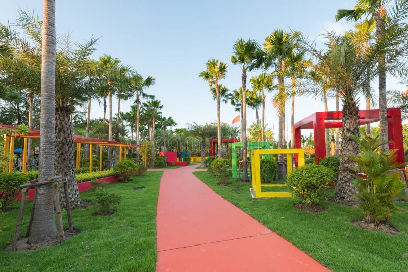 Landscape with Jogging Track Stock Image - Image of leaves, botany ...