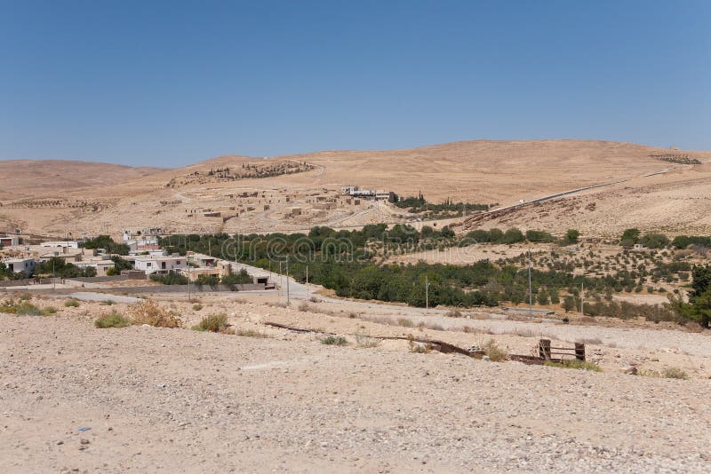 A Landscape in Jordan, Middle-East. Stock Image - Image of sand, blue ...
