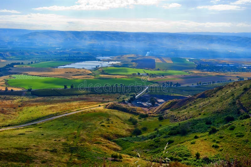 Landscape of Jordan Valley in Spring, Israel Stock Photo - Image of ...