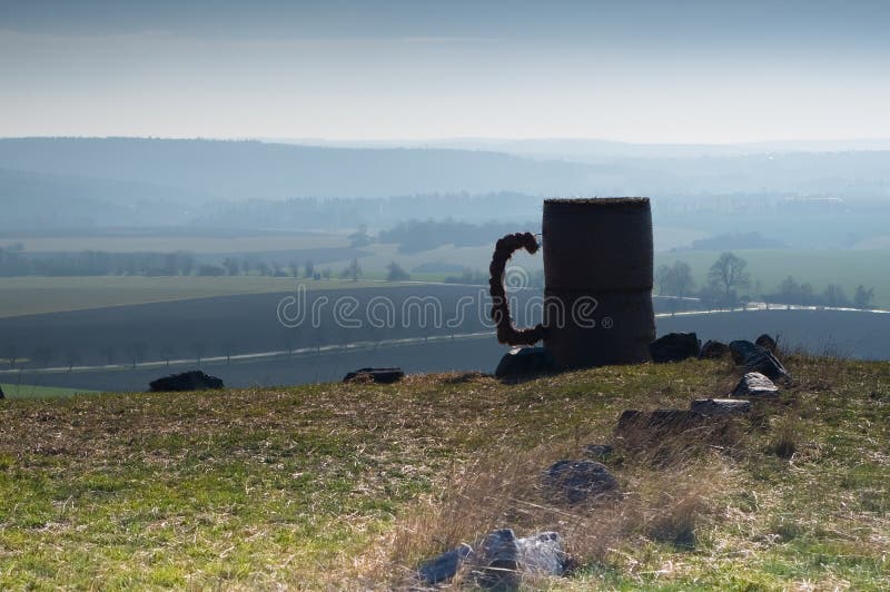Landscape with a jug. stock image. Image of carafe, nature - 131979351