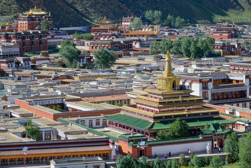 Labrang Lamasery stock image. Image of xiahe, china - 123343131
