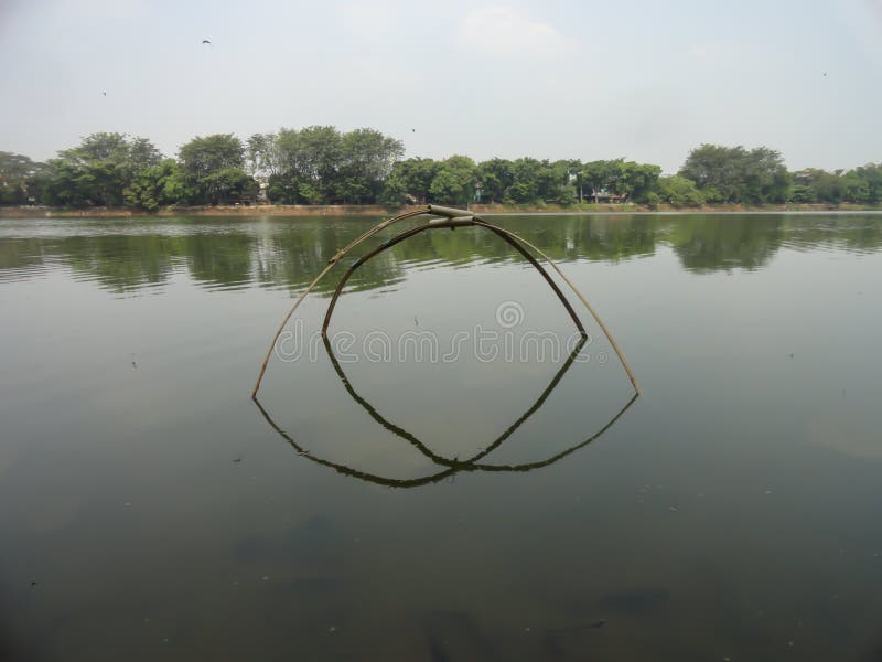 Landscape Lake with a Shrimp Catcher Stock Image - Image of light, lake ...