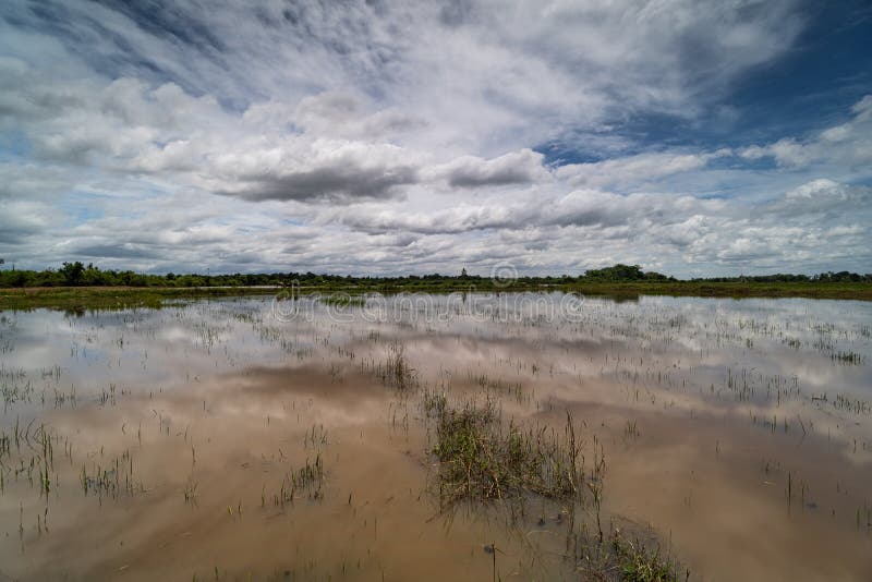 Landscape Lake Reflection Clouds Stock Photo - Image of landscape ...