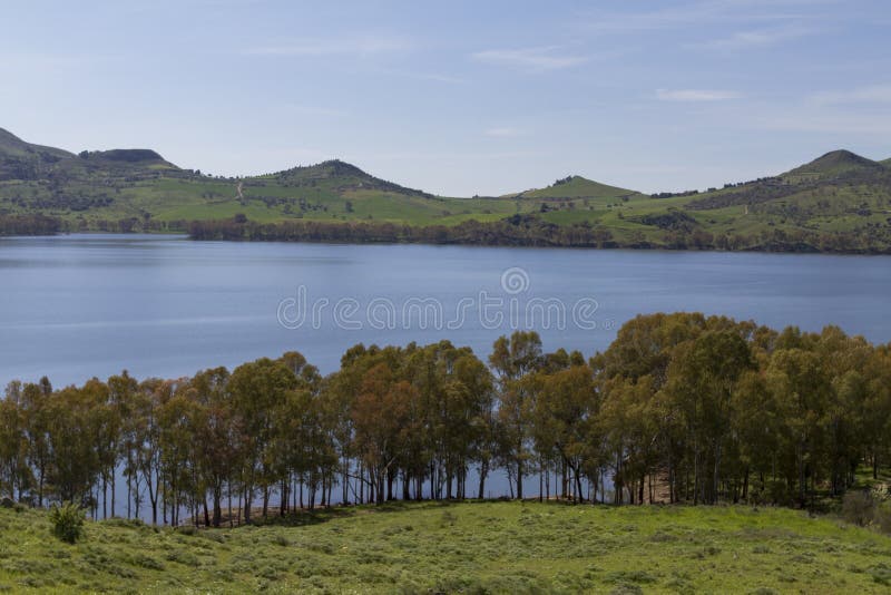 Landscape with lake stock image. Image of cloud, tree - 52750537