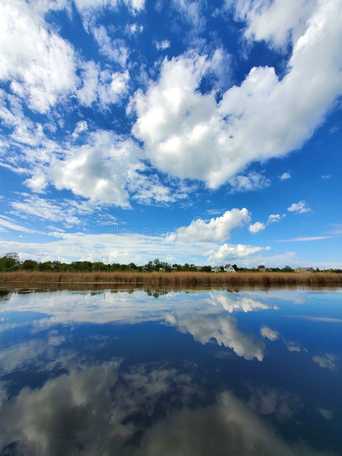 Landscape of the Lake in the Village. Rest in Quiet Place Stock Photo ...