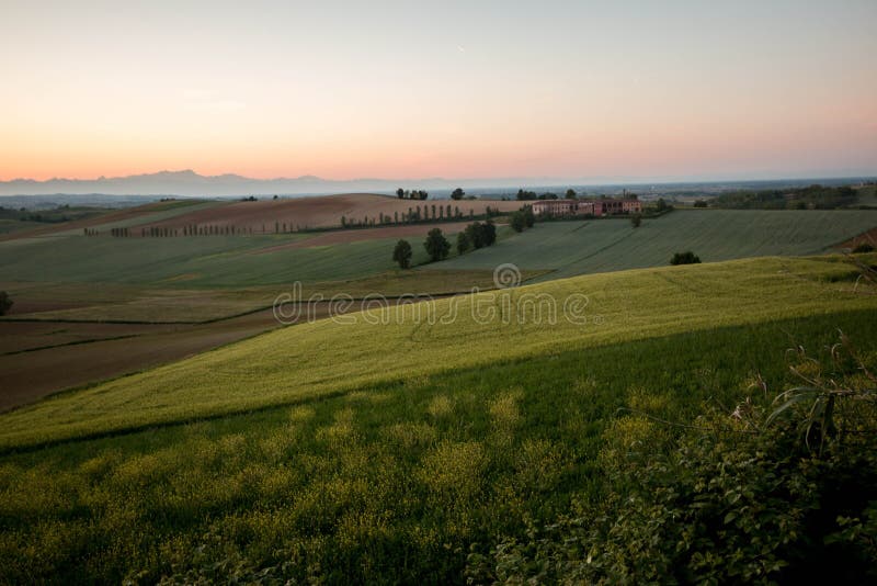Landscape of Langhe, Piemonte, Italy. Stock Photo - Image of nature ...