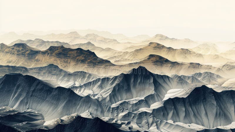 A Landscape with Layered Mountains or Valleys, Emphasizing Stock ...