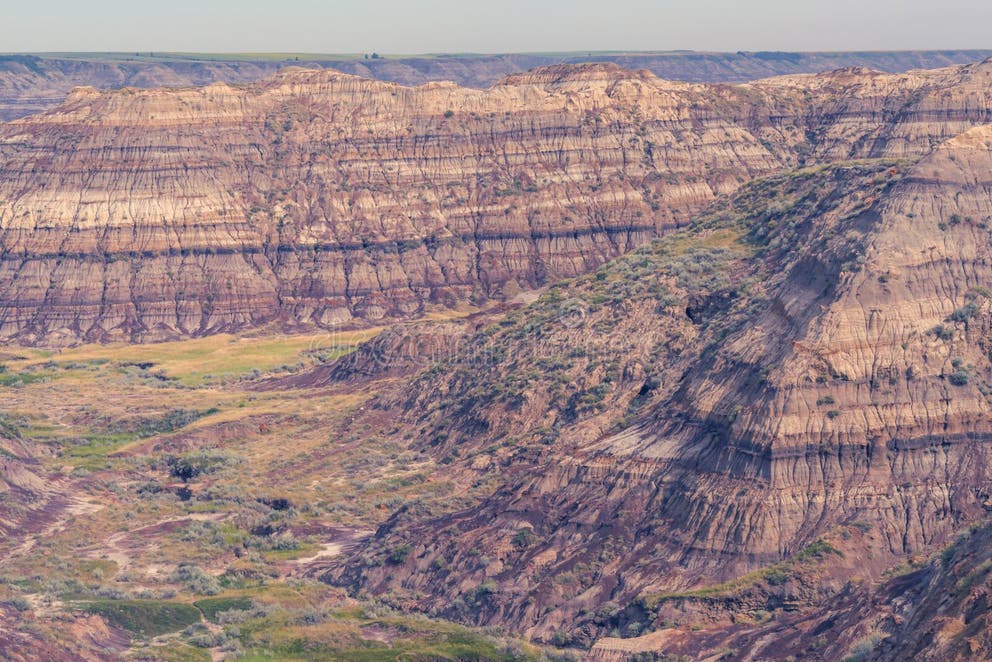 Landscape of Layers in the Badlands of Drumheller Stock Photo - Image ...